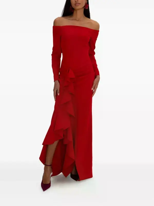 MOOS STUDIO Off-shoulder Dress - Red