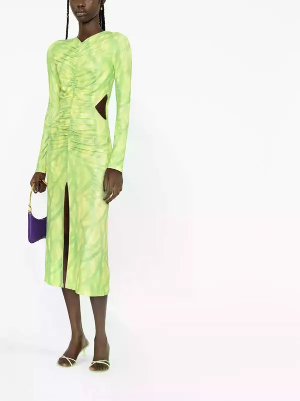 ROTATE BY BIRGER CHRISTENSEN Cut-out Ruched Dress