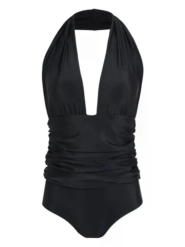 AMIR SLAMA Draped Swimsuit - Black