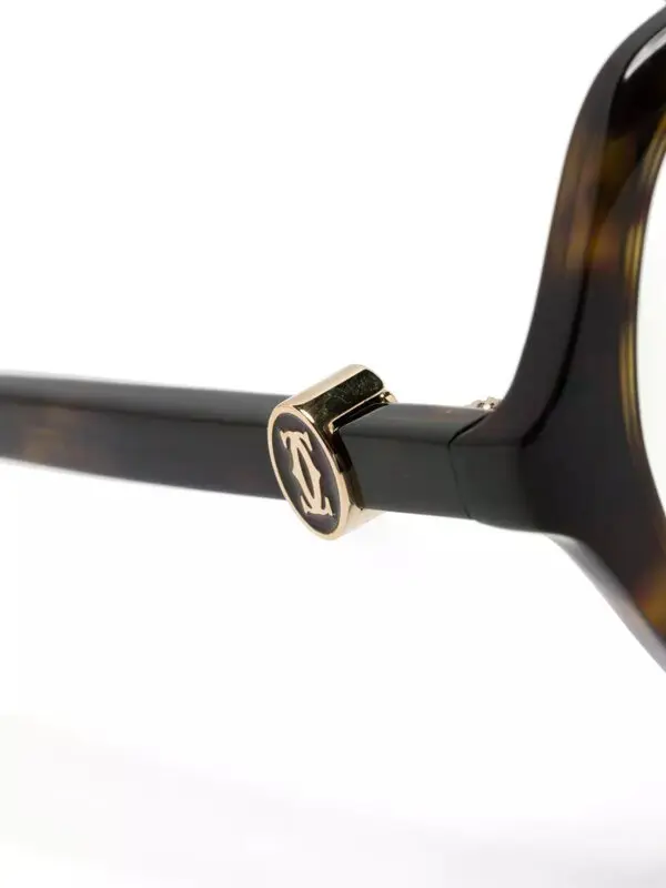 Cartier Double C Décor Square-frame Glasses