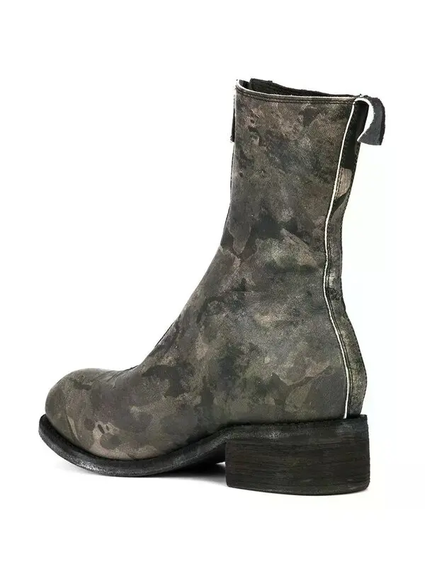 Guidi Printed Zip Front Boots - Green