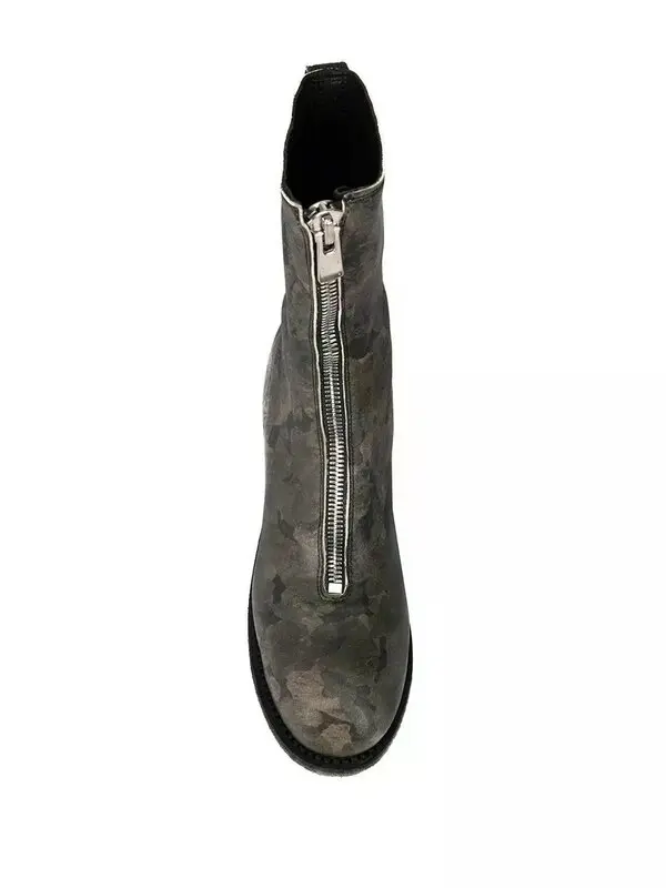 Guidi Printed Zip Front Boots - Green