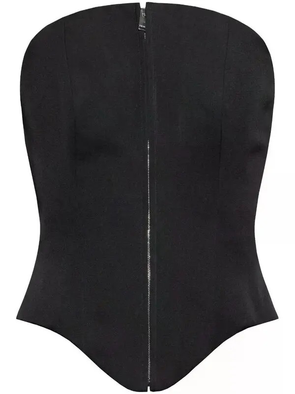 Alexander McQueen Zip-up Corset Top - Black