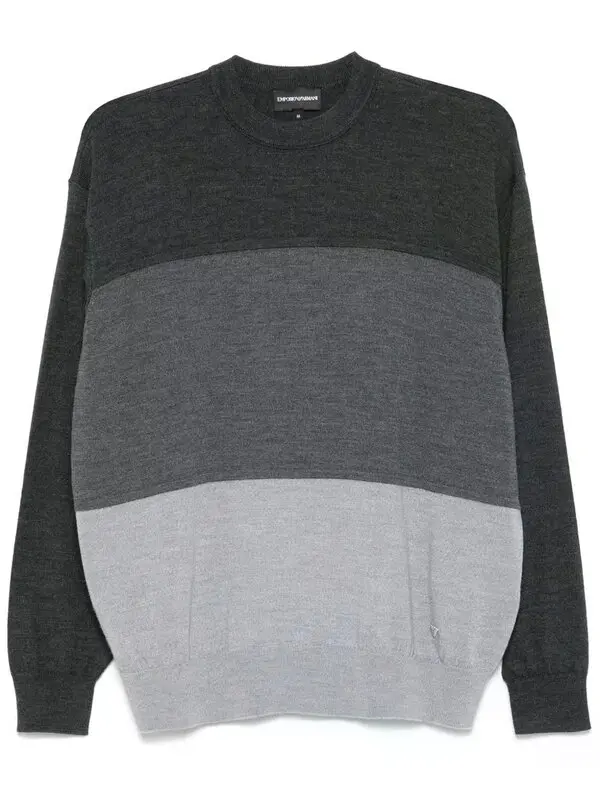 Emporio Armani Colour-block Virgin Wool Sweater
