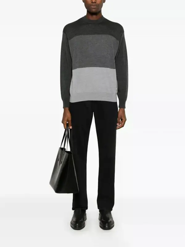 Emporio Armani Colour-block Virgin Wool Sweater