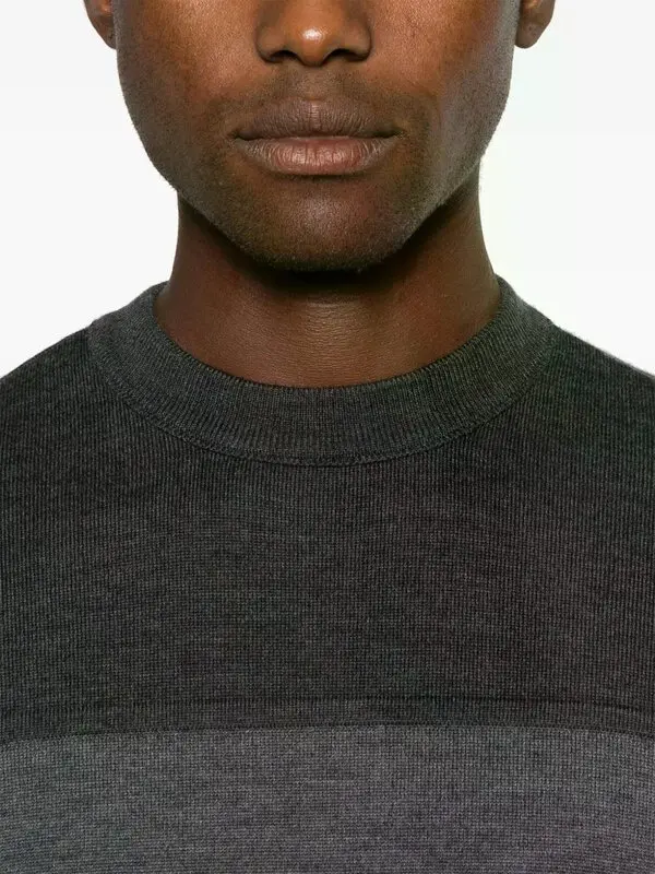 Emporio Armani Colour-block Virgin Wool Sweater