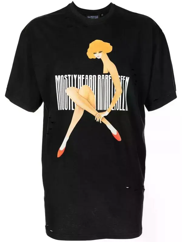 MOSTLY HEARD RARELY SEEN Barcode Graphic-print T-shirt