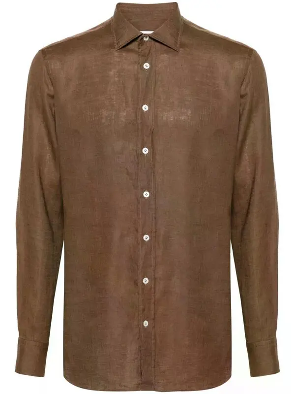 LARDINI Long-sleeve Linen Shirt