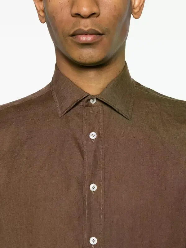 LARDINI Long-sleeve Linen Shirt