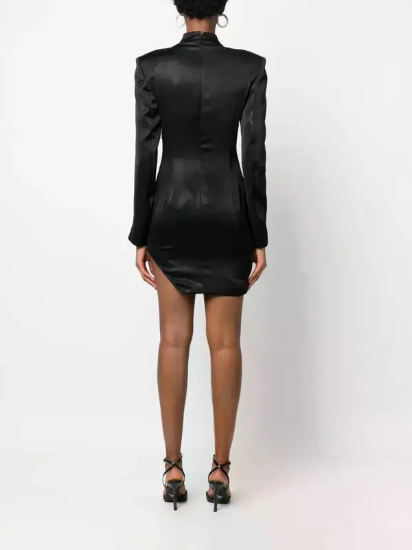 GENNY Asymmetric Rhinestone-embellished Minidress