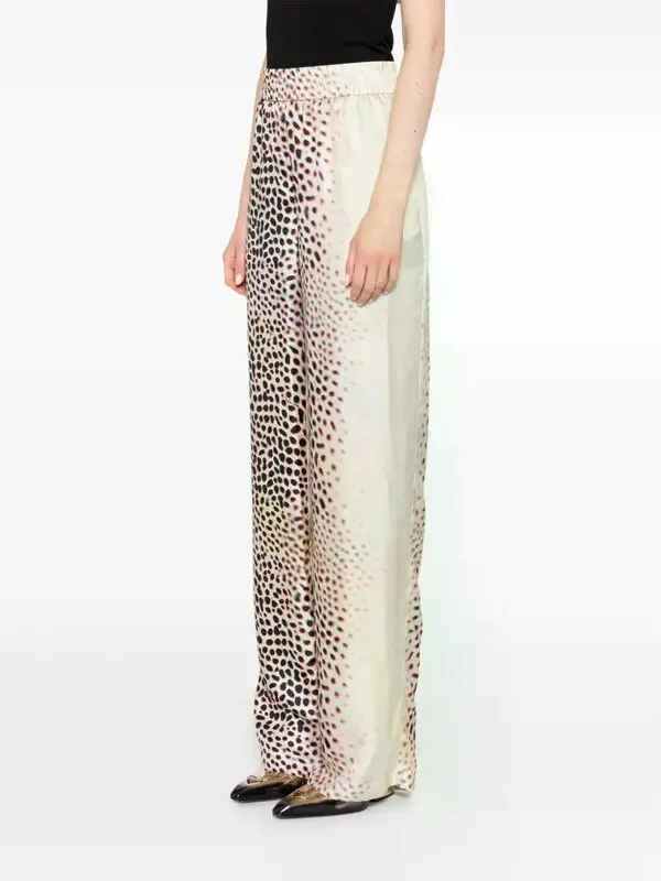 Roberto Cavalli Graphic Print Silk Trousers