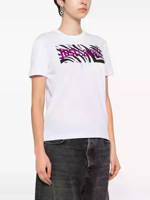 Just Cavalli Logo Print Cotton T-shirt