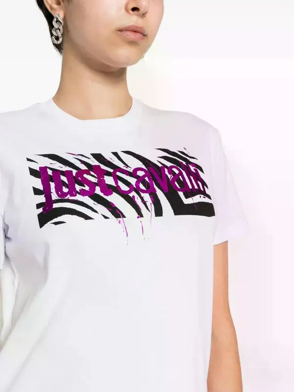 Just Cavalli Logo Print Cotton T-shirt