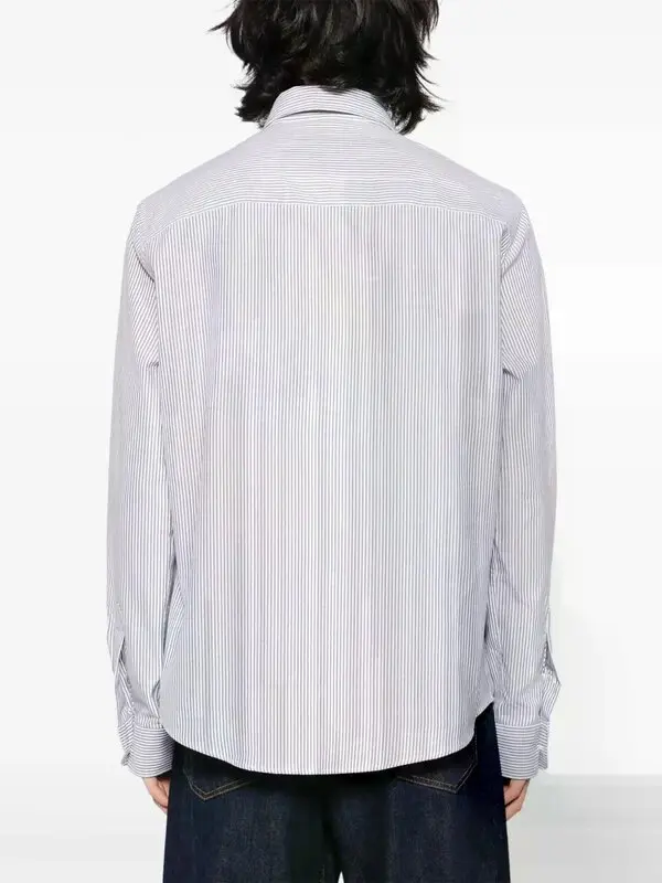 AMI Paris De Coeur Monogram Striped Shirt