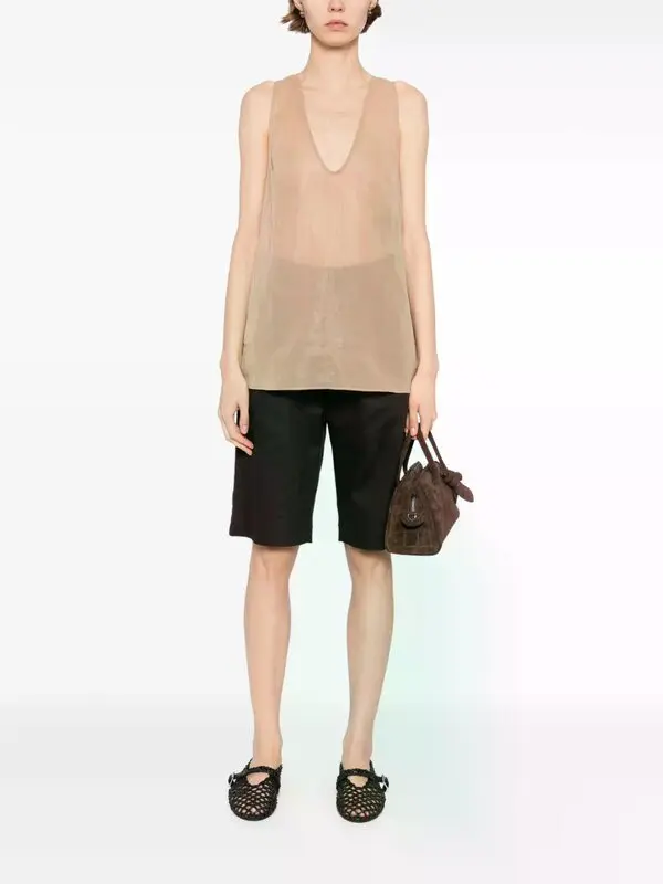 RUOHAN Sleeveless Plunge V-neck Top