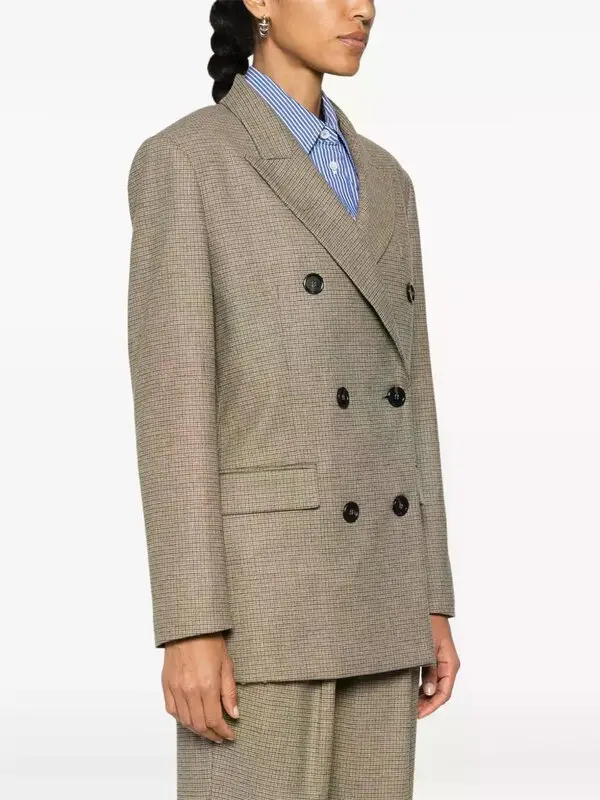 Pinko Check-pattern Double-breasted Blazer