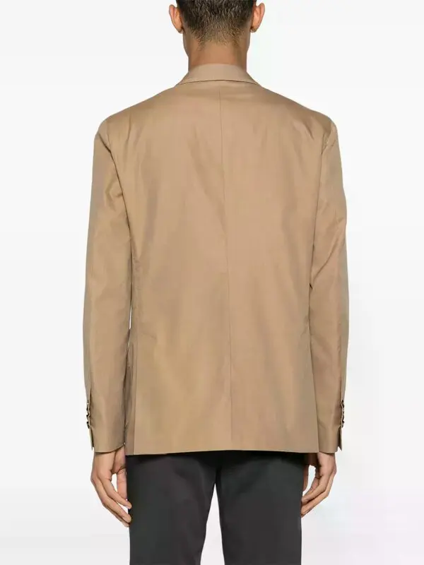LARDINI Brooch-detail Double-breasted Blazer - Neutrals