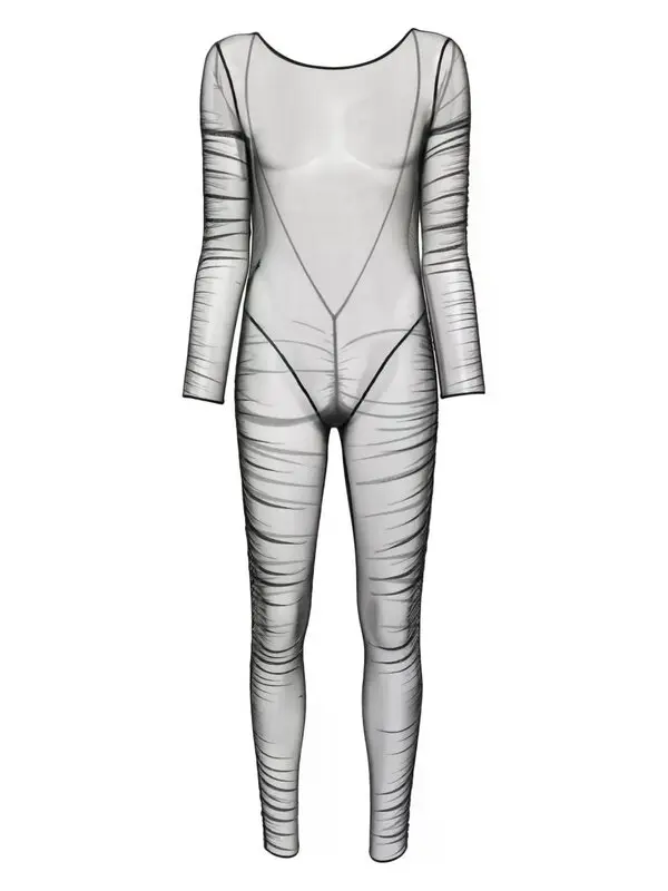 MAISON CLOSE Nuit Fauve Naked-back Long-sleeves Jumpsuit - Black