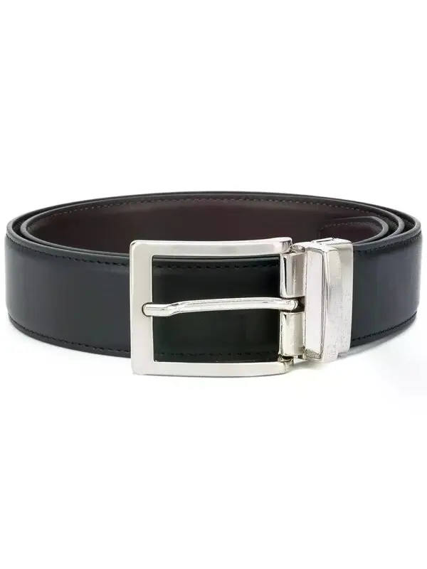 SCAROSSO Square Buckle Belt - Black