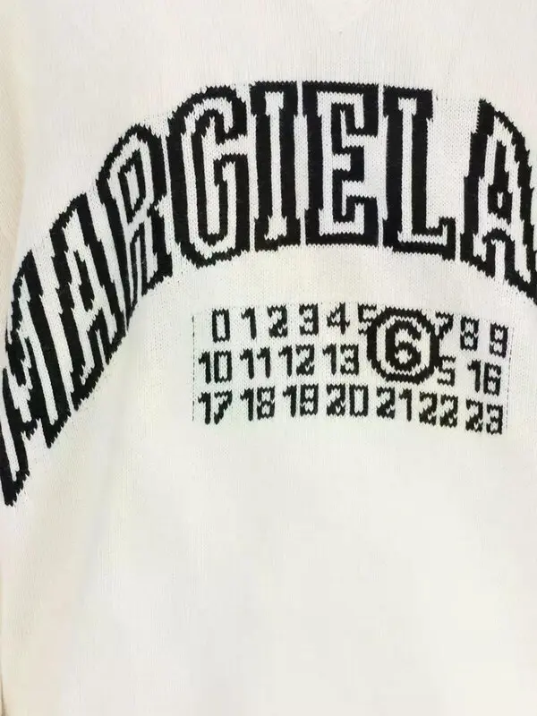 MAISON MARGIELA Logo-knit V-neck Jumper