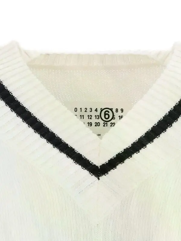MAISON MARGIELA Logo-knit V-neck Jumper