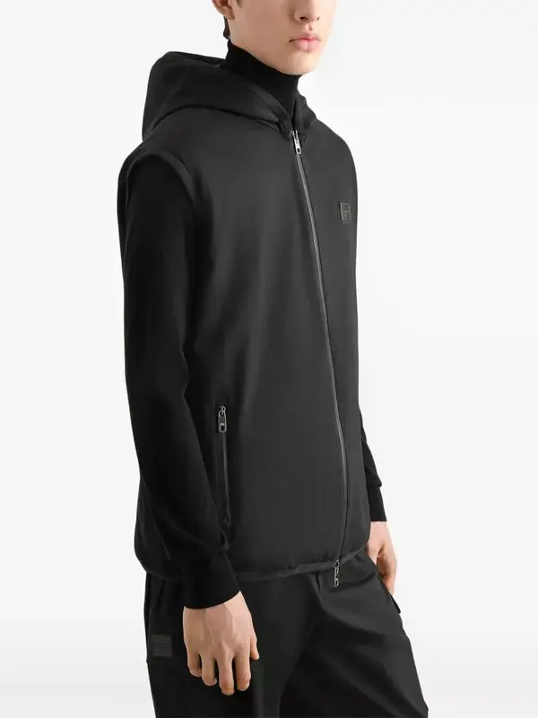 Dolce & Gabbana Logo-appliqué Gilet - Black