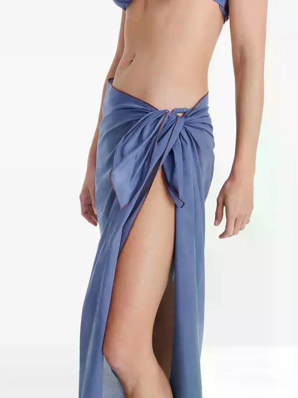 ERES Cabine Logo-embroidered Sarong - Blue