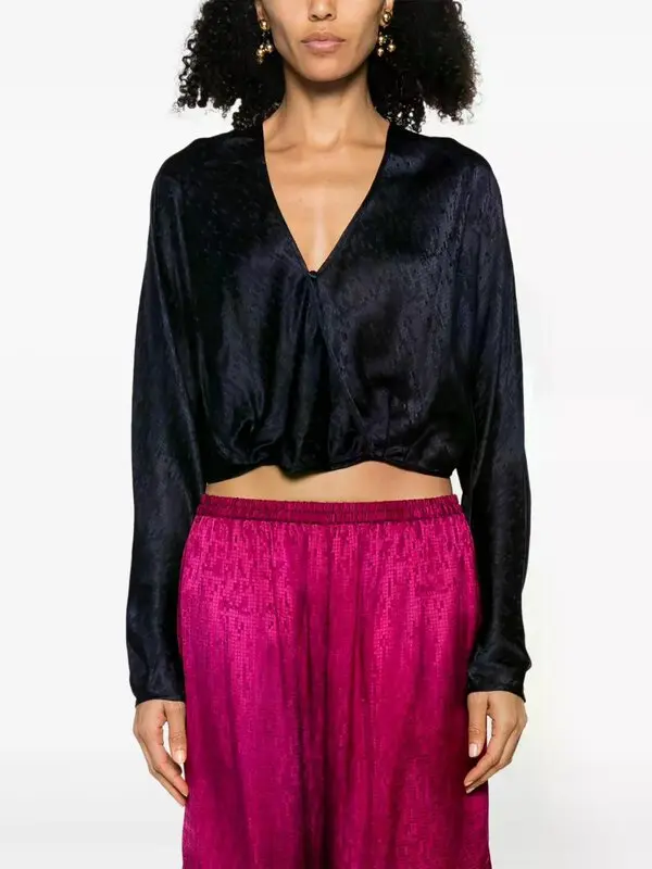 FORTE_FORTE Patterned Jacquard Long-sleeve Blouse