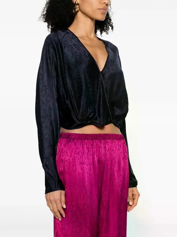 FORTE_FORTE Patterned Jacquard Long-sleeve Blouse