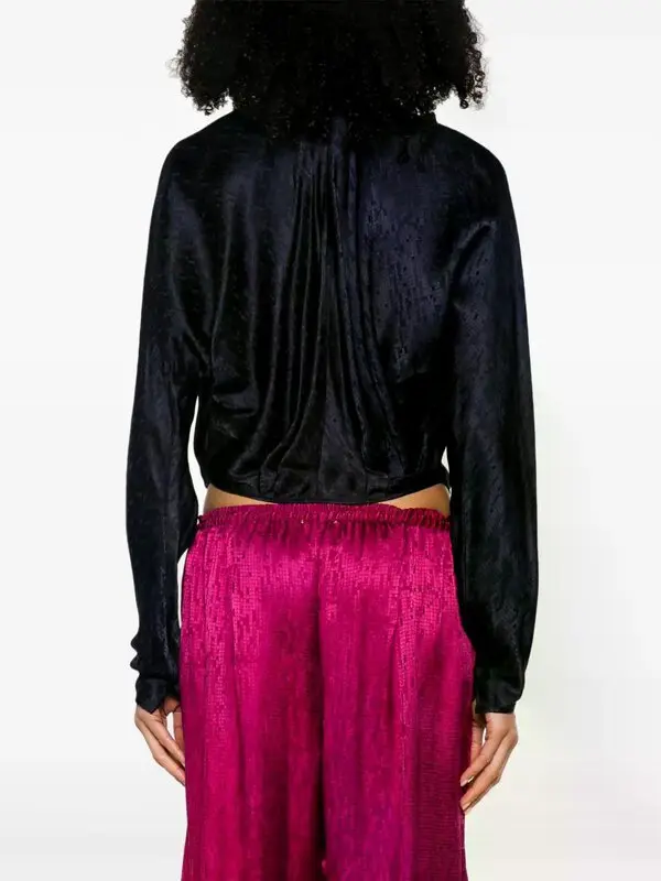 FORTE_FORTE Patterned Jacquard Long-sleeve Blouse