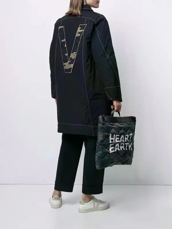 PORTS V Logo-appliqué Denim Coat