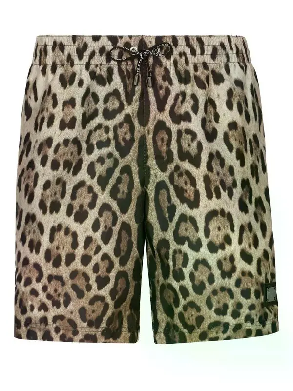 Dolce & Gabbana Leopard-print Swim Shorts - Neutrals