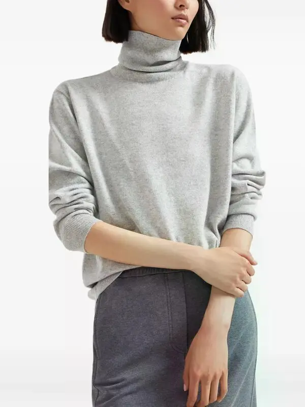 Brunello Cucinelli Roll-neck Cashmere Sweater - Grey