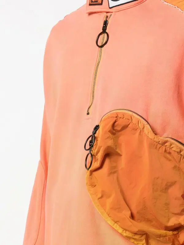 Off-White Contrast Panels Turtle Neck Sweatshirt