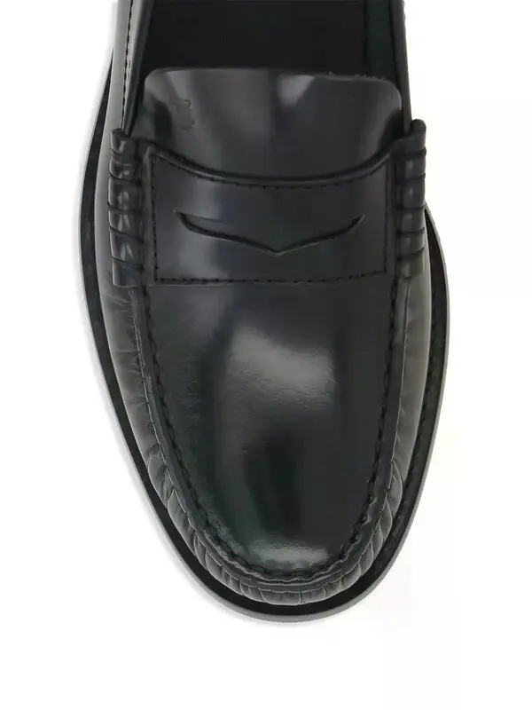 TOD'S Leather Penny Loafers - Black