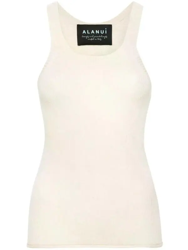 Alanui Racerback Ribbed Tank Top - Neutrals