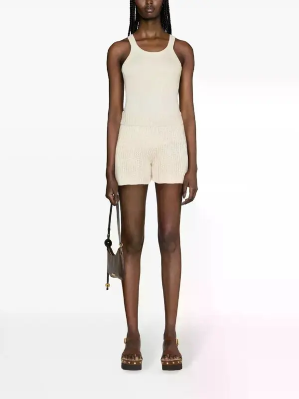 Alanui Racerback Ribbed Tank Top - Neutrals