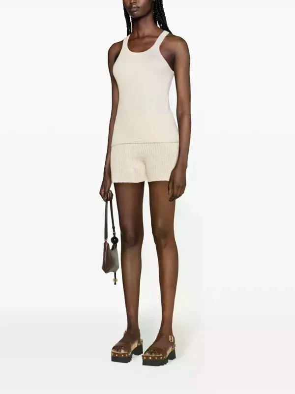 Alanui Racerback Ribbed Tank Top - Neutrals