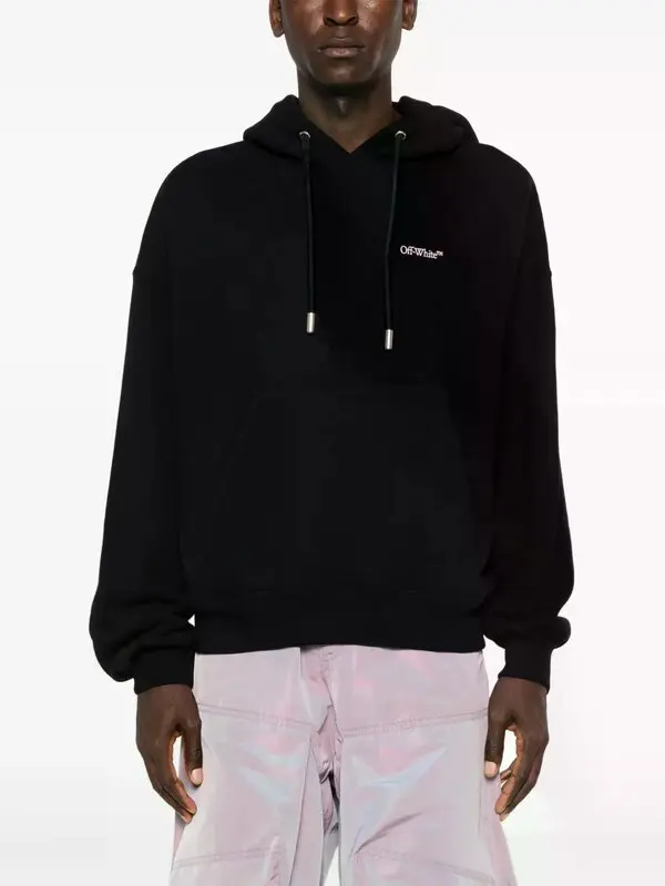 Off-White Logo-embroidered Cotton Hoodie