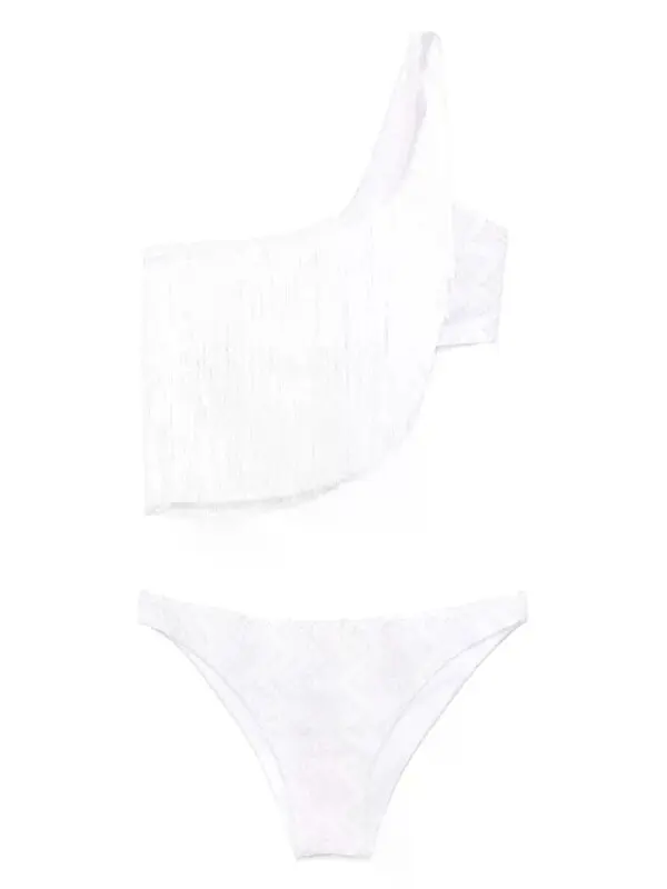 Missoni One-shoulder Fringed Bikini - White