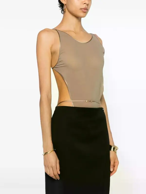 Saint Laurent Backless Georgette Bodysuit