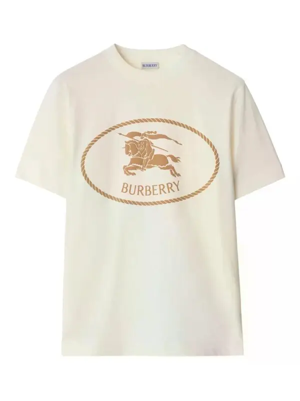 Burberry Knight-stamp Cotton T-shirt - Neutrals