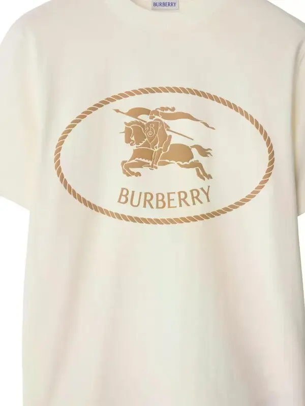 Burberry Knight-stamp Cotton T-shirt - Neutrals
