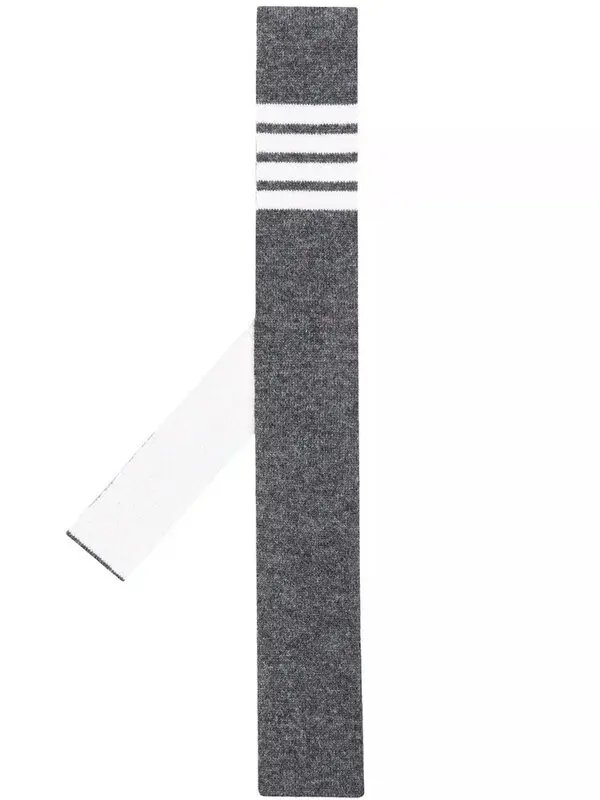 Thom Browne Cashmere Knit 4-bar Tie - Grey