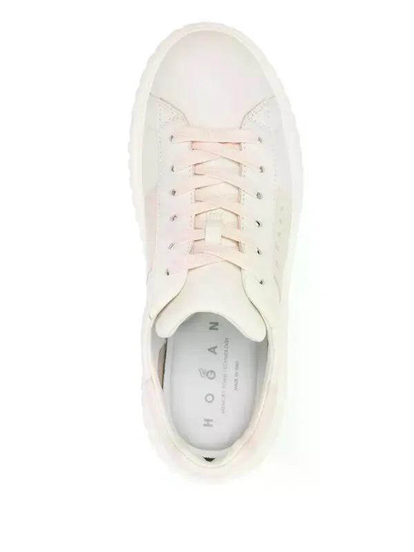 Hogan Almond Toe Lace-up Sneakers - Neutrals