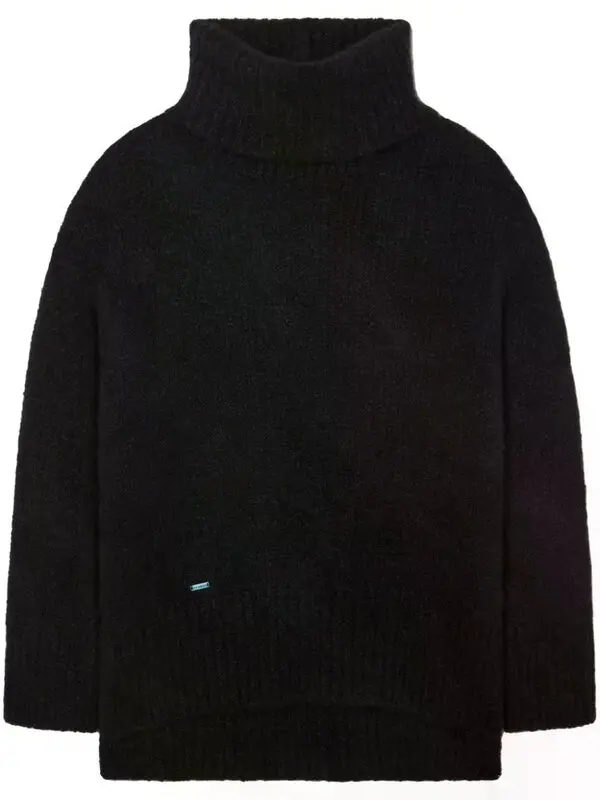 Alanui Cashmere-silk Blend Roll Neck Jumper - Black