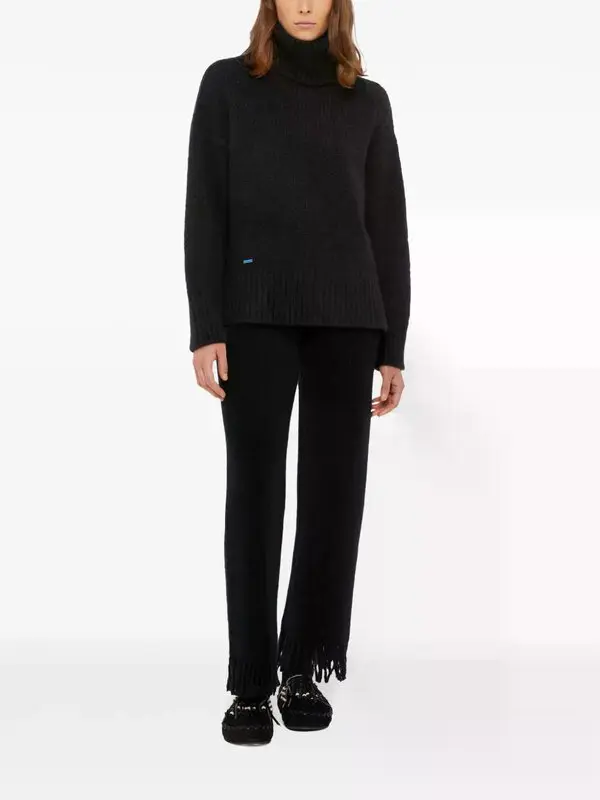 Alanui Cashmere-silk Blend Roll Neck Jumper - Black