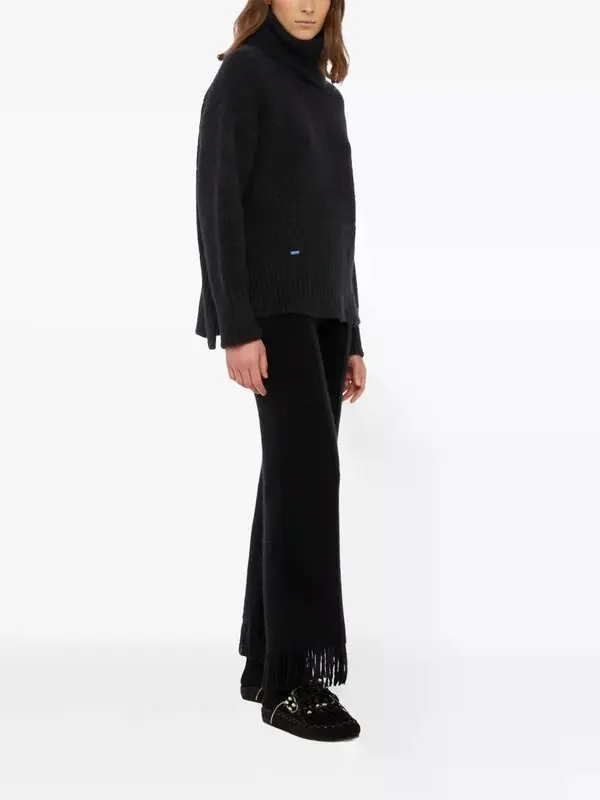Alanui Cashmere-silk Blend Roll Neck Jumper - Black