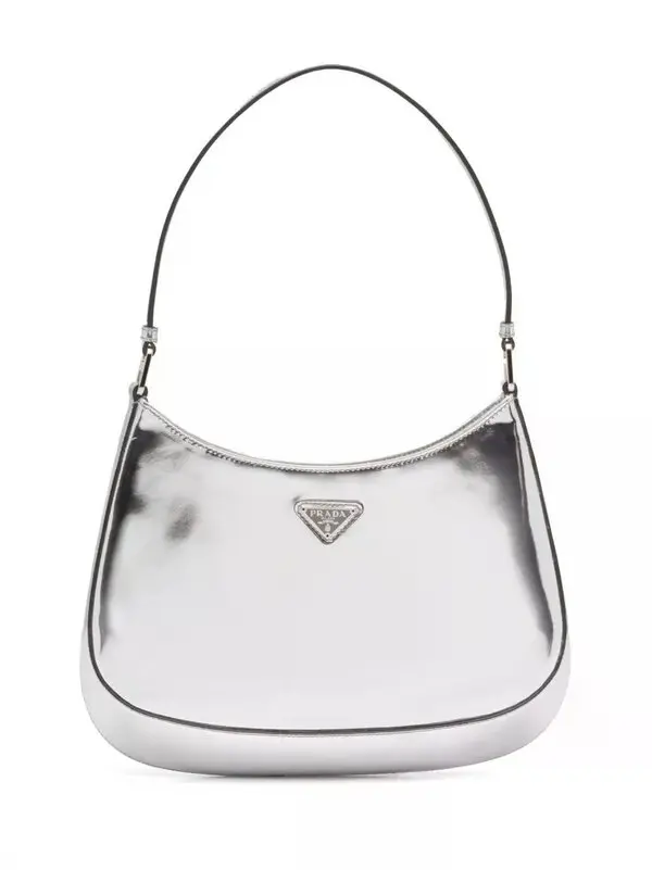 Prada Cleo Leather Shoulder Bag - Silver