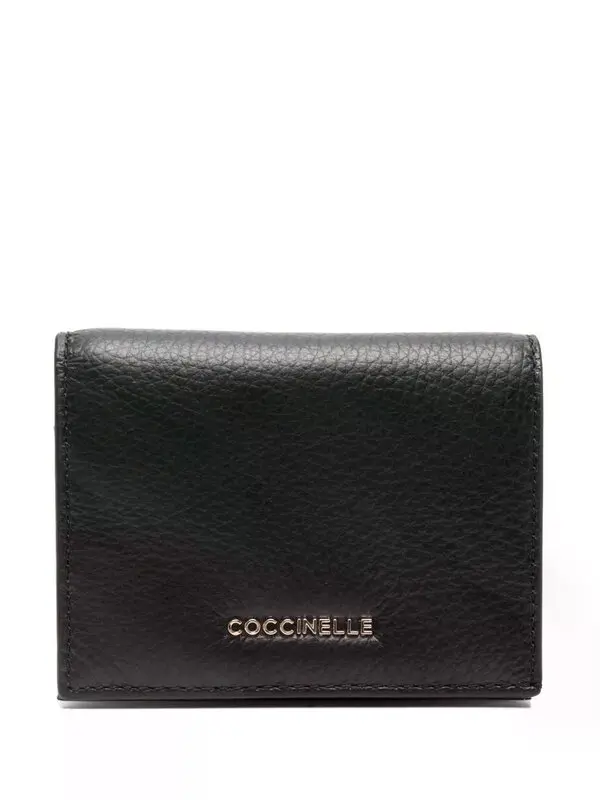 COCCINELLE Small Metallic Soft Wallet - Black